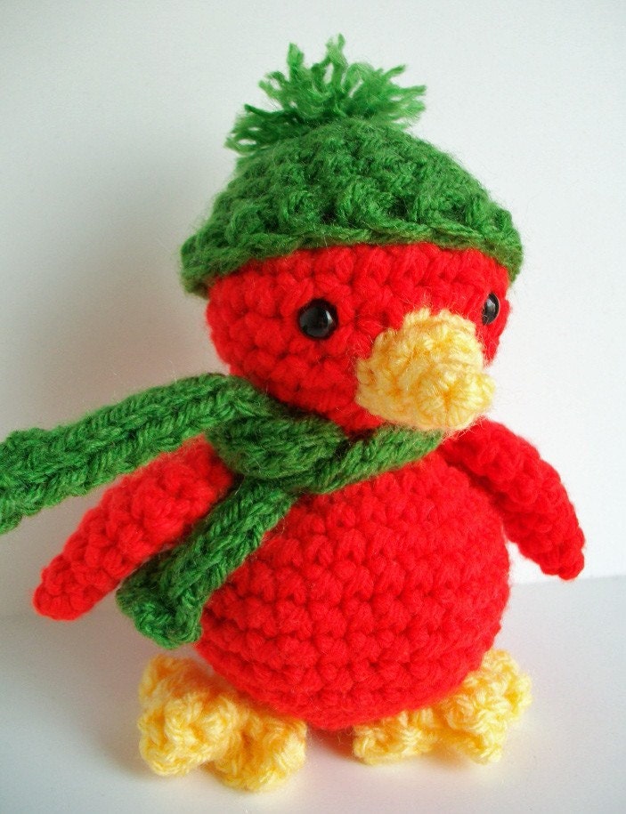 Crochet Pattern Ready for Winter Red Bird - Etsy
