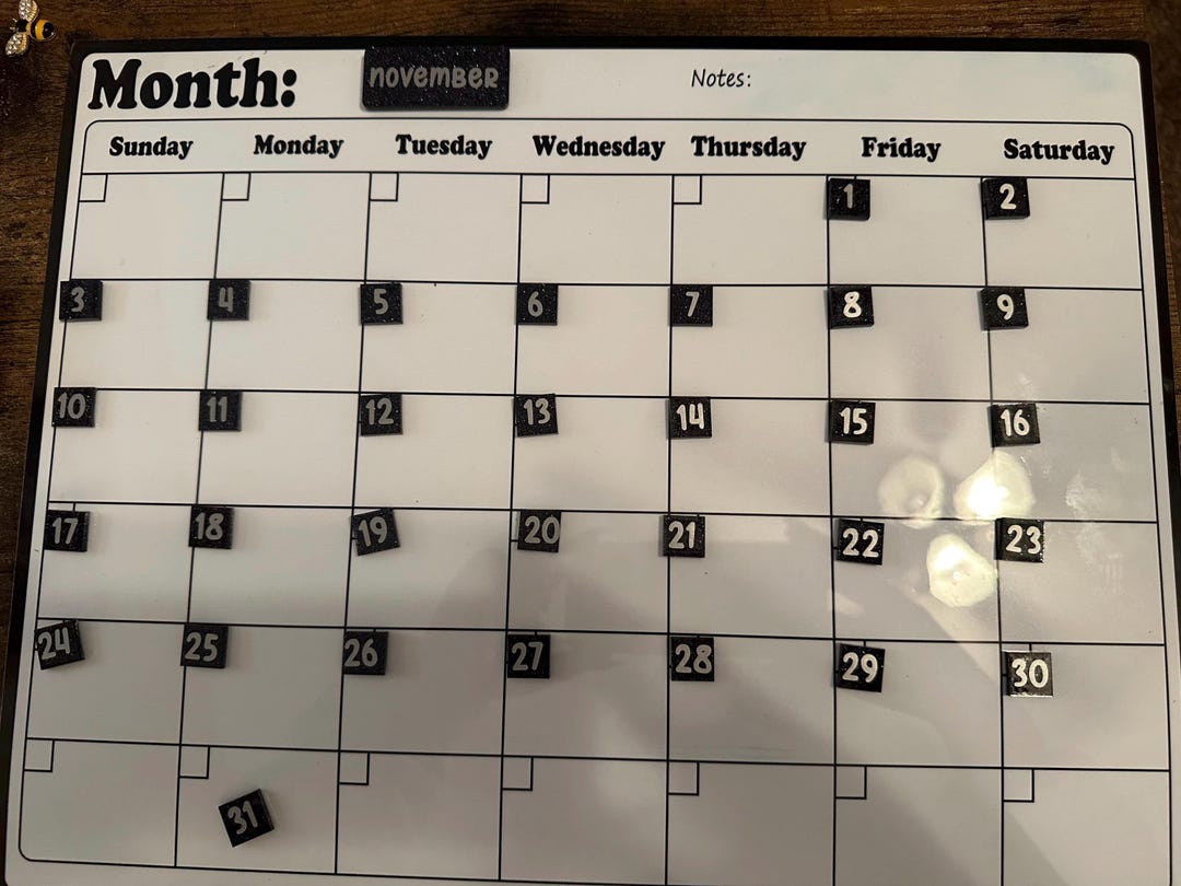 Month and Number Magnets for a Magnetic Calendar, Perpetual Calendar ...