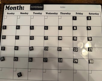 Month and Number Magnets for a Magnetic Calendar, Perpetual Calendar ...