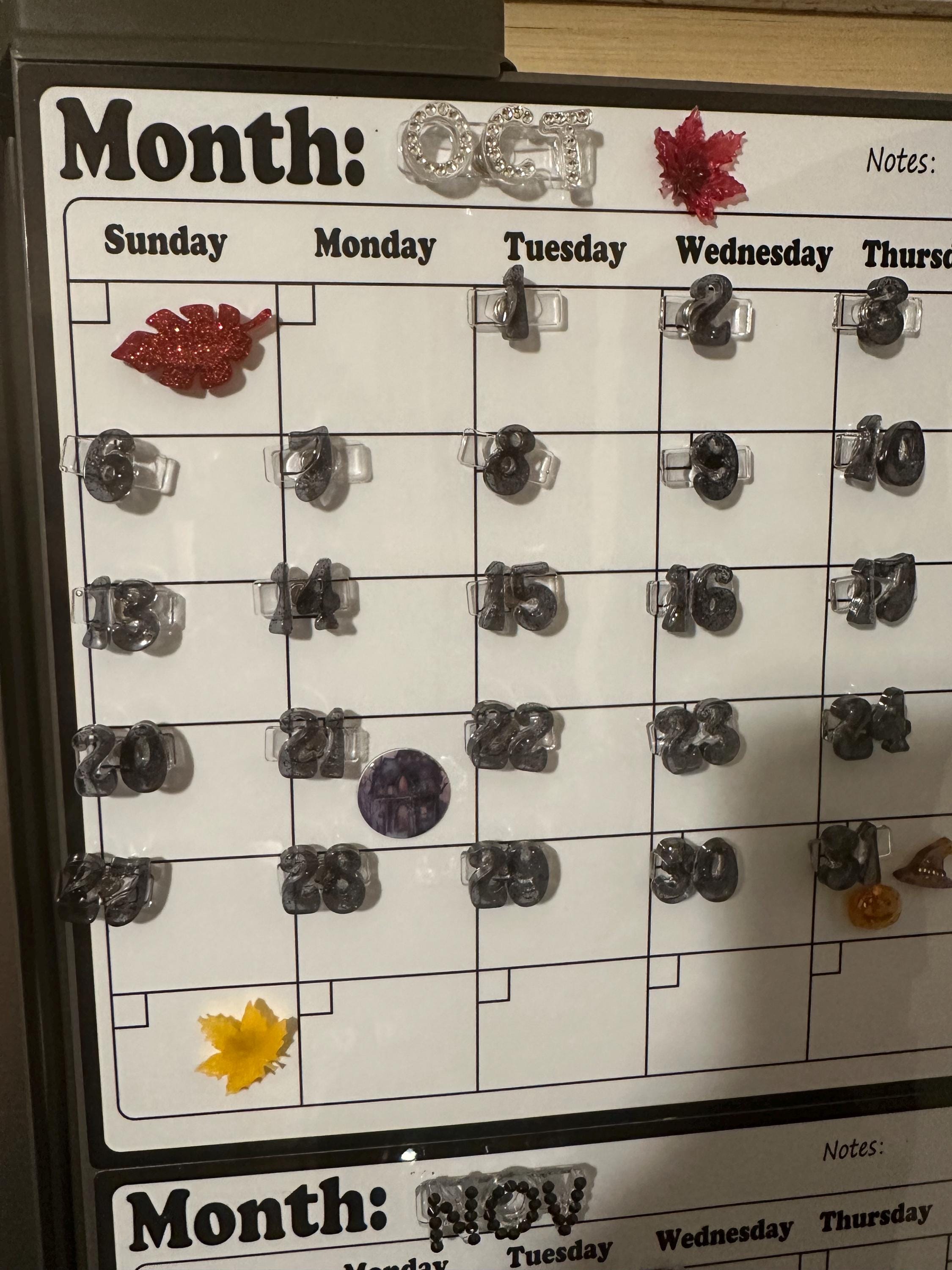 Month Magnets for a Magnetic Calendar Office Organization, Magnetic ...