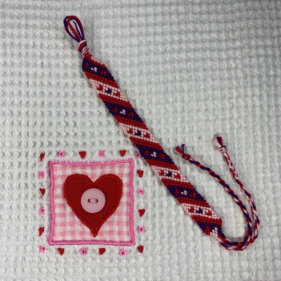 Heart and Stripe Candy Wrapper Friendship Bracelet | Handmade ...