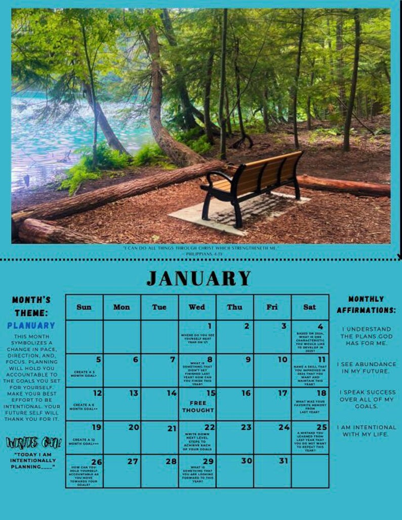 2025 Intentional Calendar - Etsy