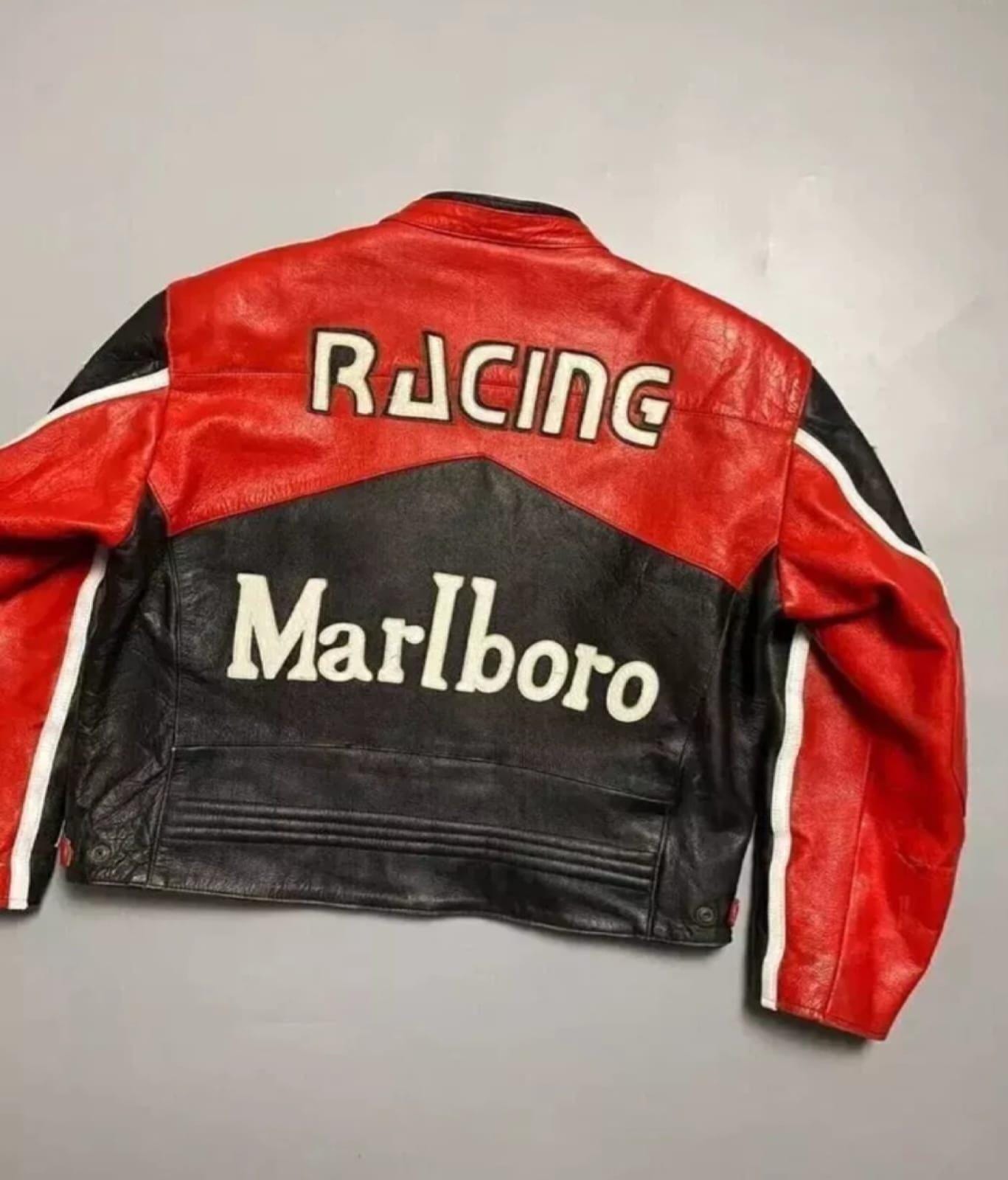 Marlboro Red and Black Vintage Racing Leather Jacket - Etsy