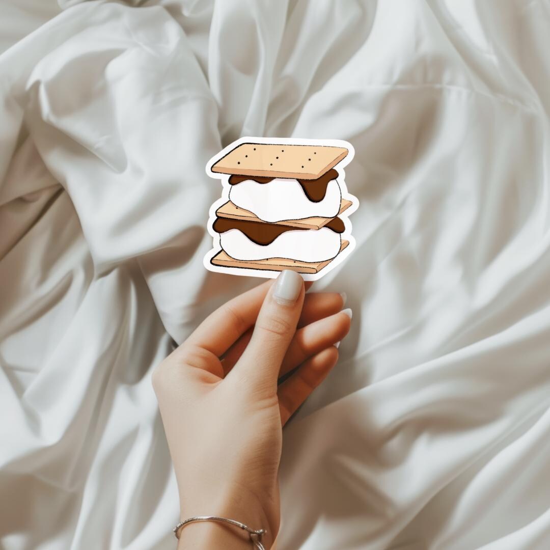 S'mores Vinyl Sticker, Waterproof Sticker, Camping Water Bottle Sticker ...