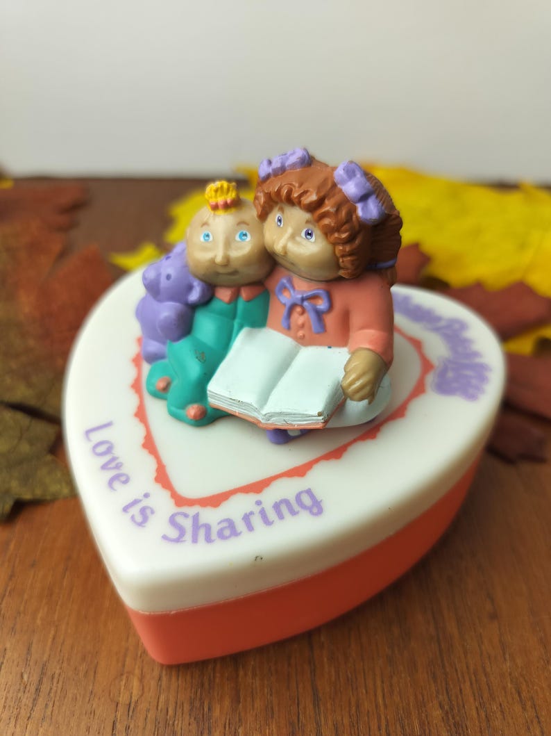 Vintage 80s Cabbage Patch Kids Heart Trinket Box: Love is Sharing - Etsy