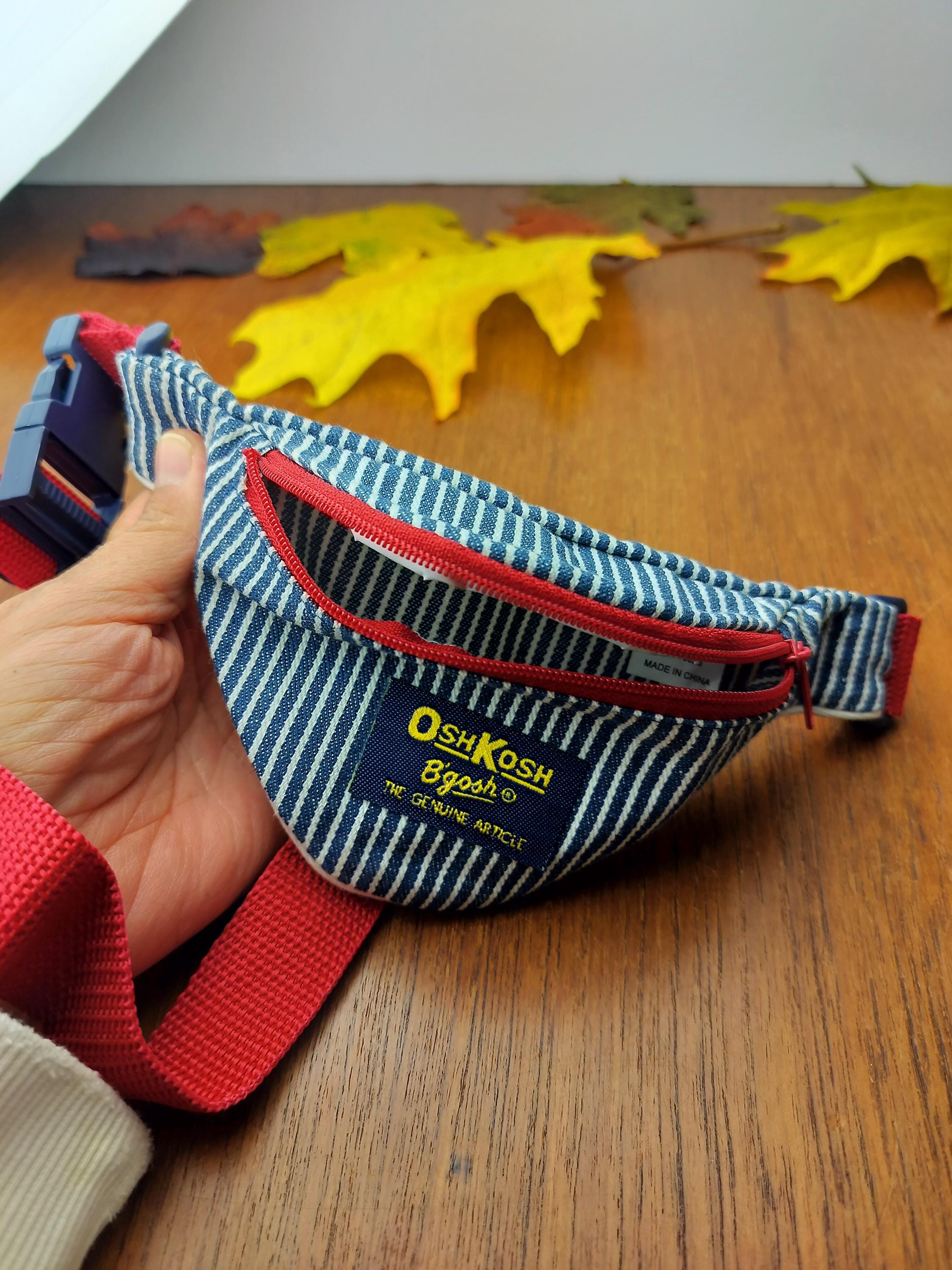 Vintage Osh Kosh B'gosh Denim Blue Stripe MINI Belt Bag Fanny Pack ...