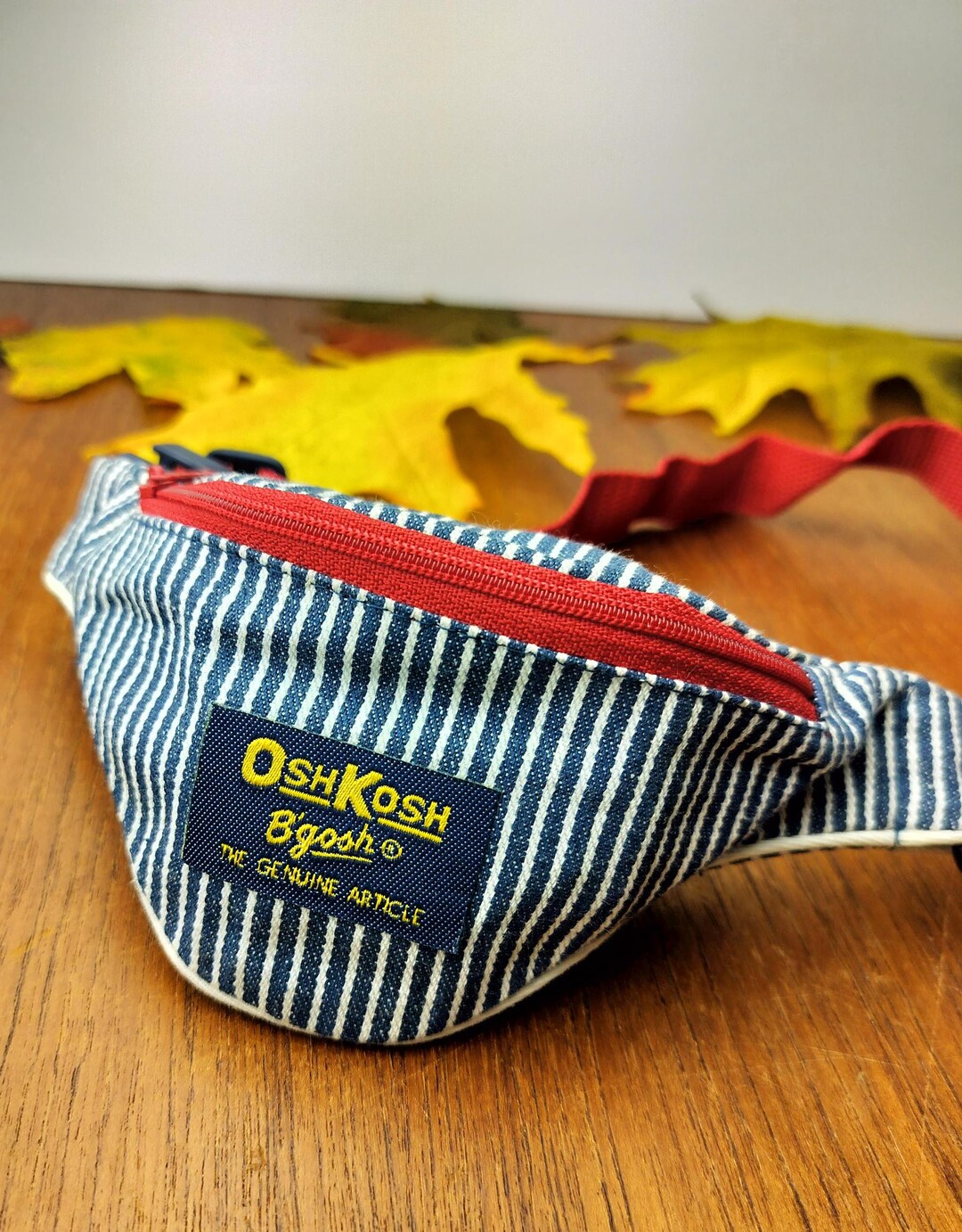Vintage Osh Kosh B'gosh Denim Blue Stripe MINI Belt Bag Fanny Pack ...