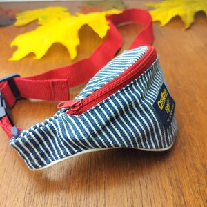 Vintage Osh Kosh B'gosh Denim Blue Stripe MINI Belt Bag Fanny Pack ...