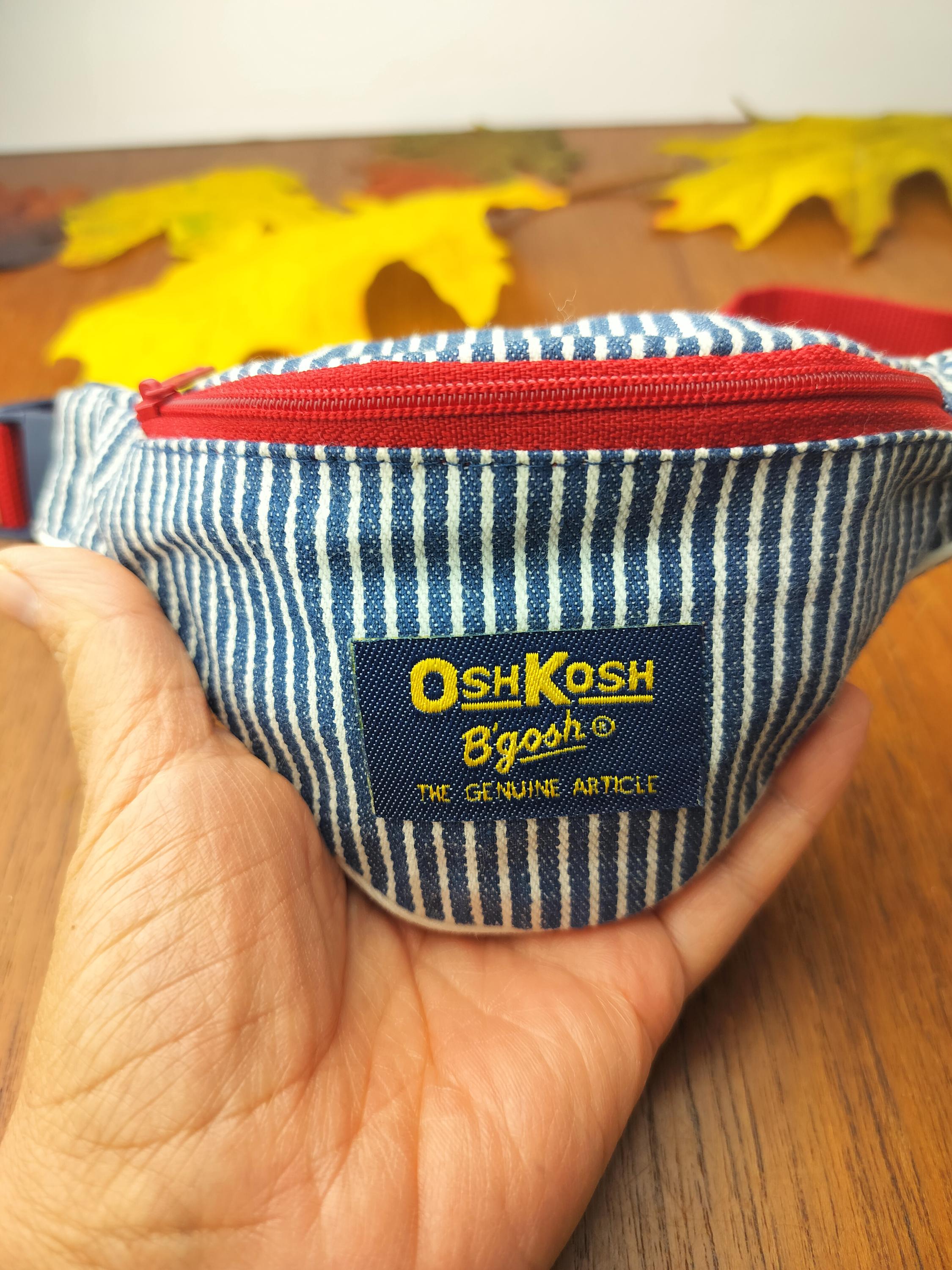 Vintage Osh Kosh B'gosh Denim Blue Stripe MINI Belt Bag Fanny Pack ...