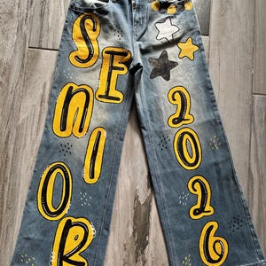 Hand Painted Denim Jeans-customizable-you Supply the Jeans-you ...