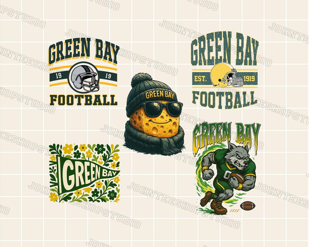 Green Bay Football PNG Bundle, Sublimation Designs (digital Download ...