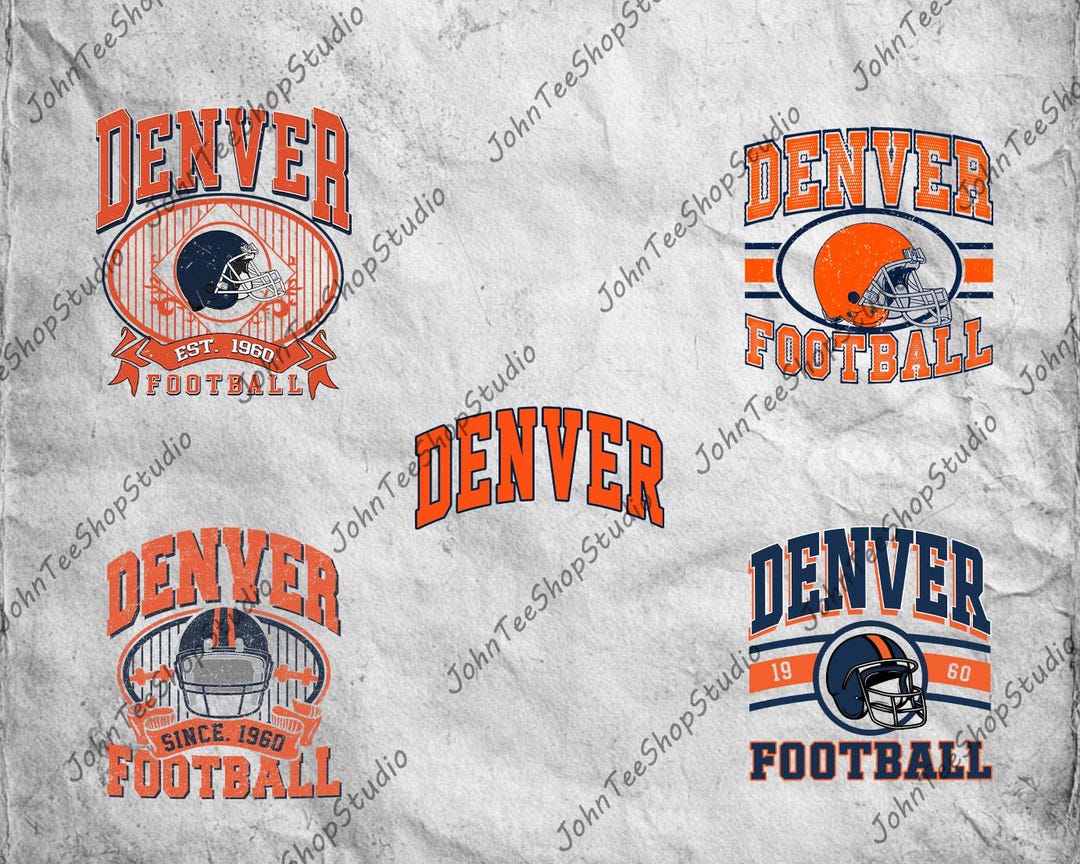 5 File Vintage Denver Football PNG, Retro Apparel Design (digital ...