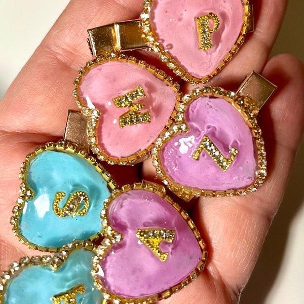 Initial Hair Clips - Etsy