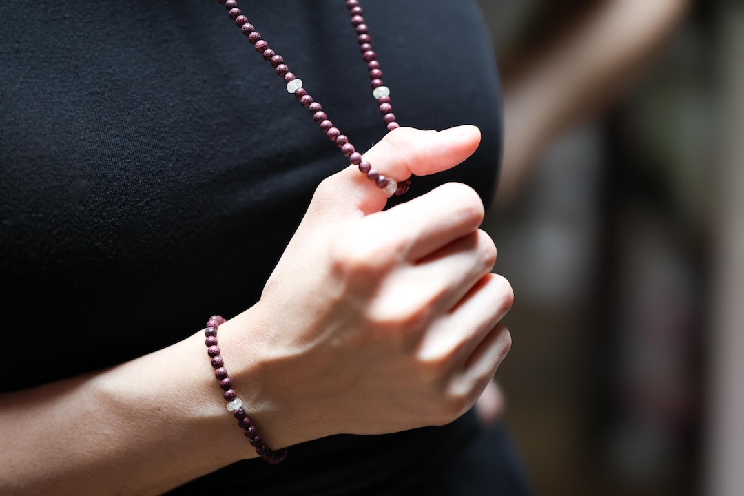 Purpleheart Wood and Libyan Desert Glass Bead Handmade Bracelet - Etsy