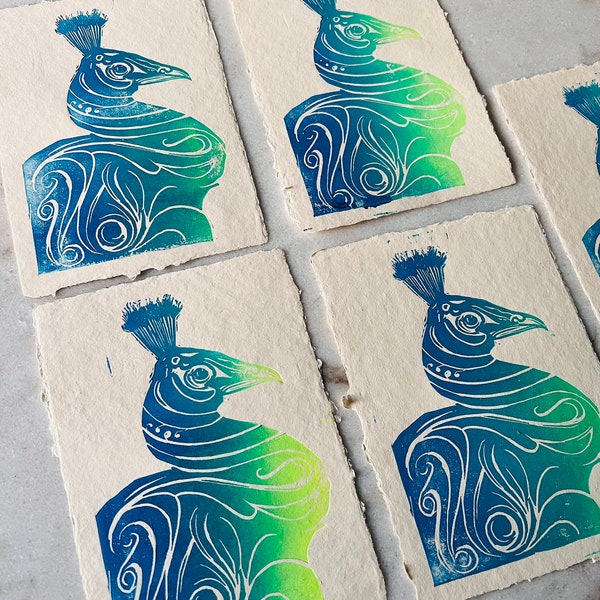 Linoleum Block Print - Etsy
