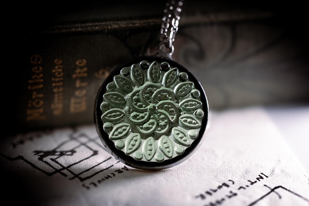 Stained Glass Jewelry - Victorian Antique Glass Jewel Pendant - Sea ...