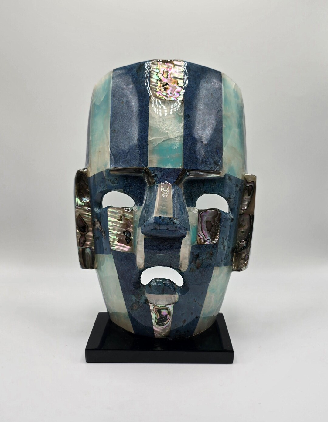 Mexican Mayan Funerary/burial Mask Folk Art Adorned With Mother of ...