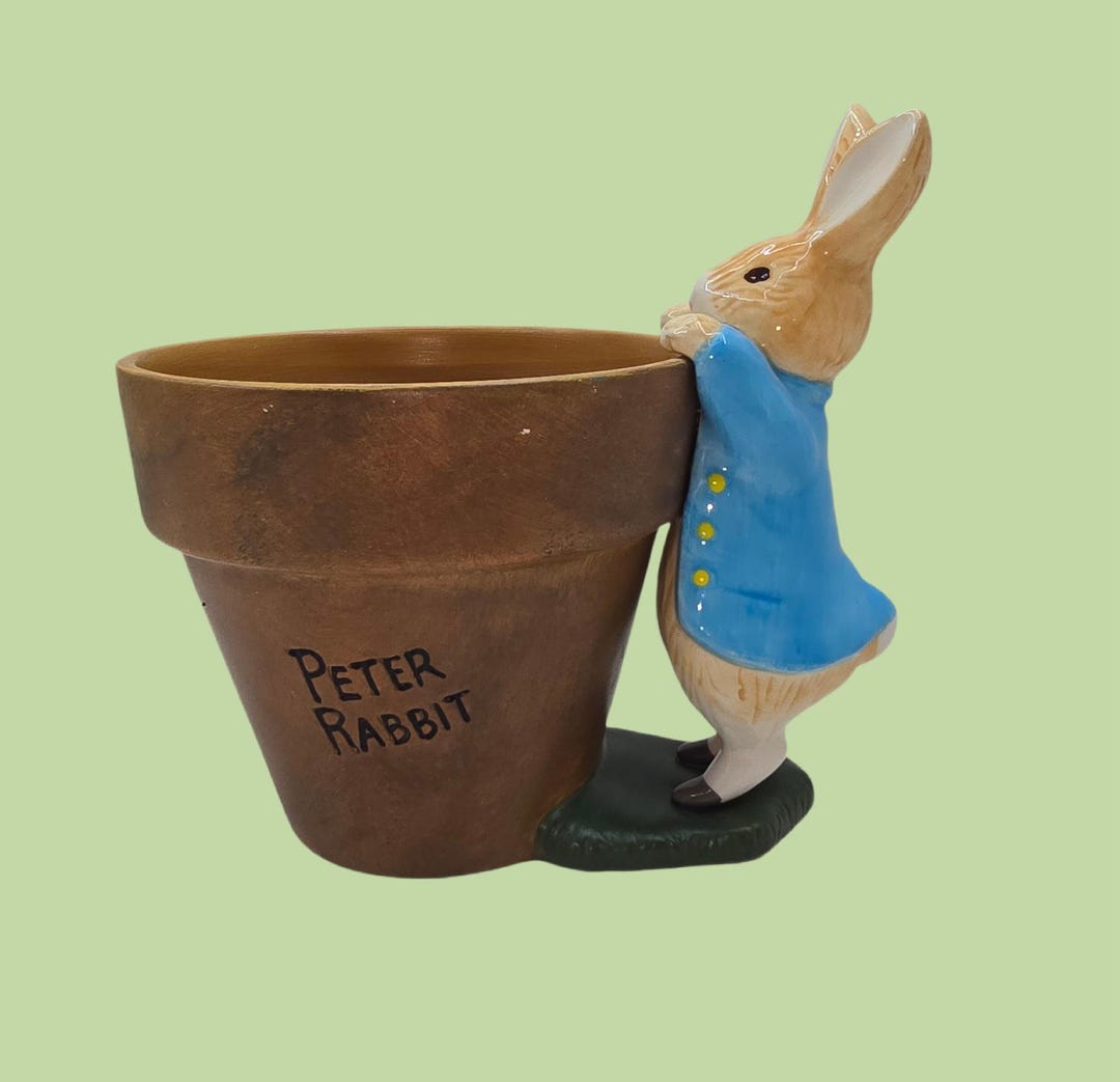 Peter Rabbit Ceramic Indoor Planter With Flower Pot Design - Vintage ...