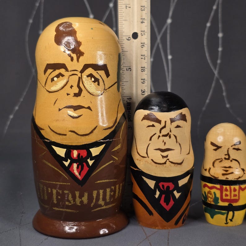 Vintage Russian Political Nesting Dolls – Soviet Leaders Matryoshka Set ...