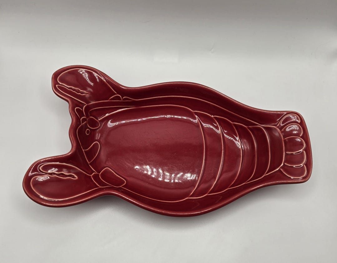Red Ceramic Lobster Shaped Serving Dish by Chantal 93-LB21 2.5 Cups ...