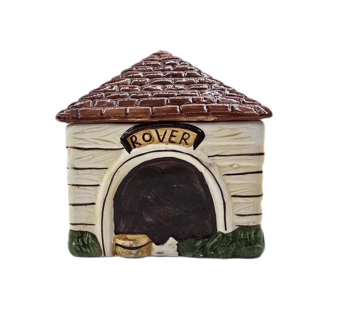 Block Country Village Ceramic Dog House - Versatile Dog Treat Jar ...