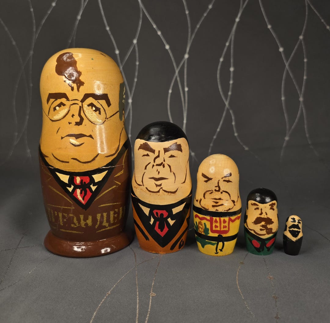 Vintage Russian Political Nesting Dolls – Soviet Leaders Matryoshka Set ...