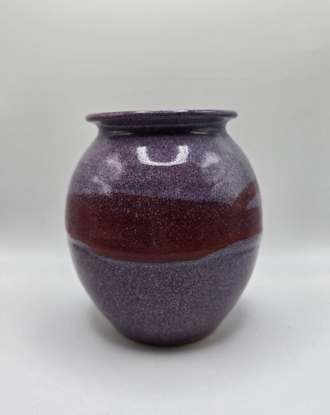 Lilac Purple and Crimson Red Ceramic Vase by Bruning Pottery, 5.75t - Etsy