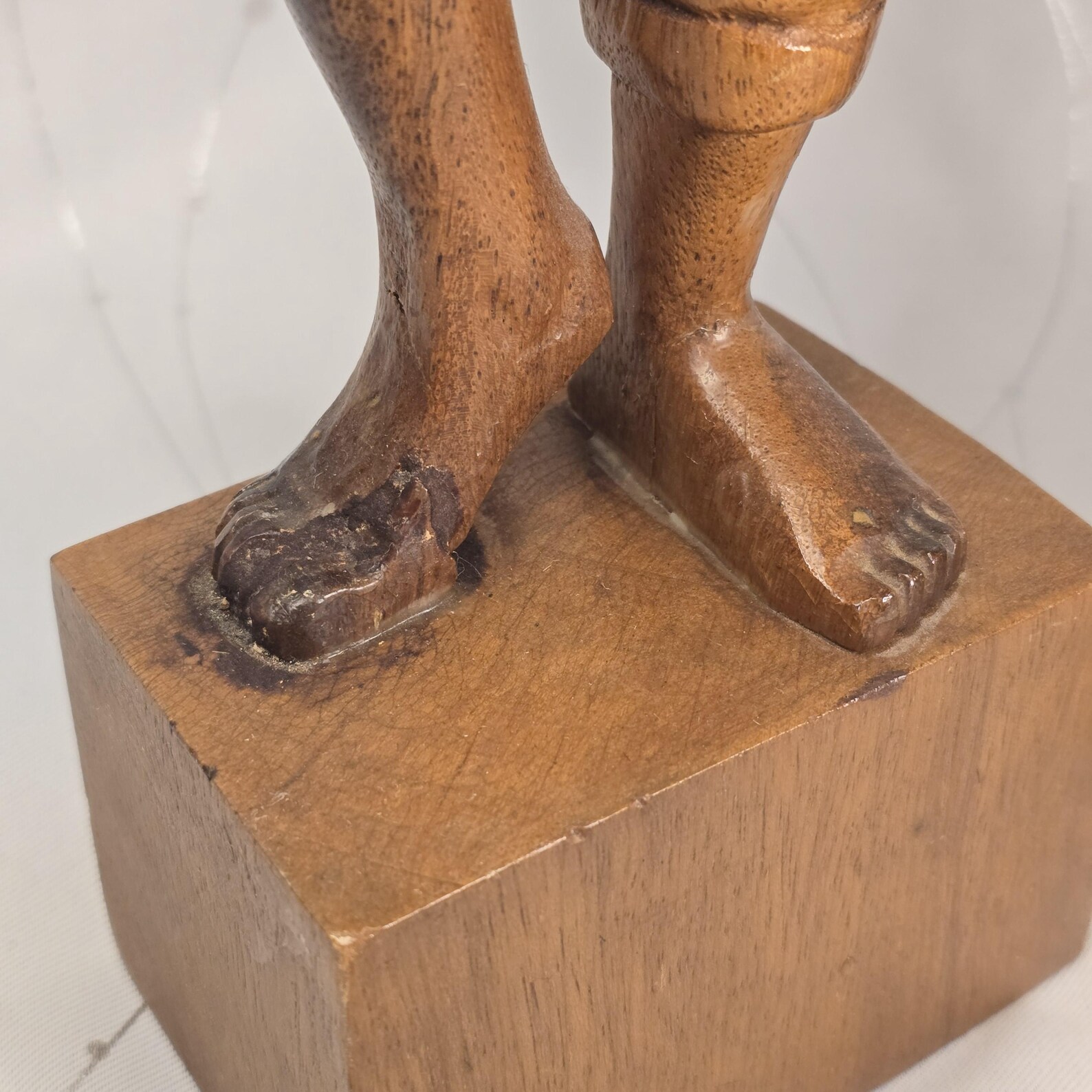 Acacia Wood Statue Pair, Filipino Hand Carved Folk Art - Vintage 1970s ...
