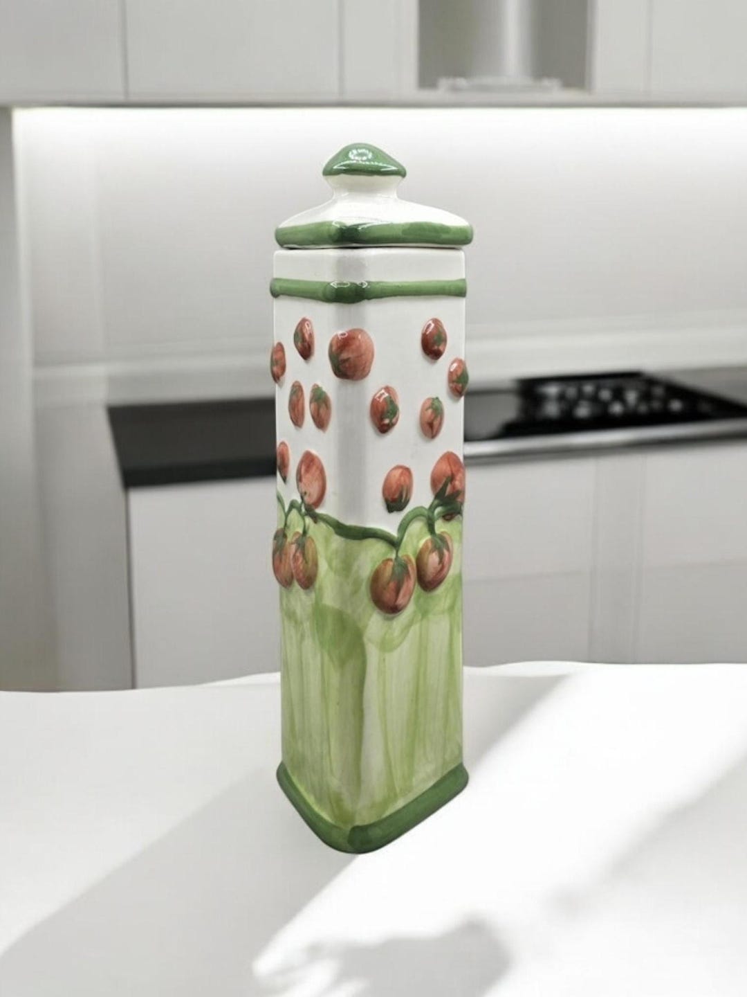 Vintage Ceramic Pasta Storage Jar – Hand-painted Spaghetti Canister - Etsy