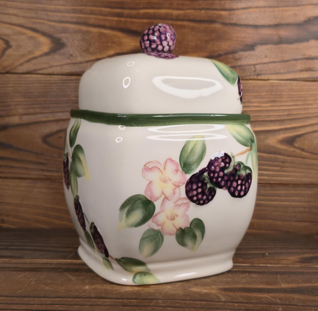 Vintage 2005 Harry and David Blackberry Ceramic Jam Jar With Fruit ...