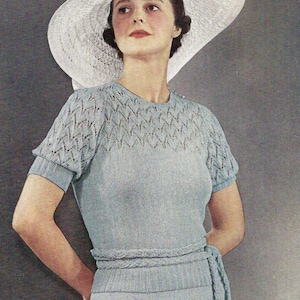 Tea Dress Vintage Knitting Pattern 430 - Etsy