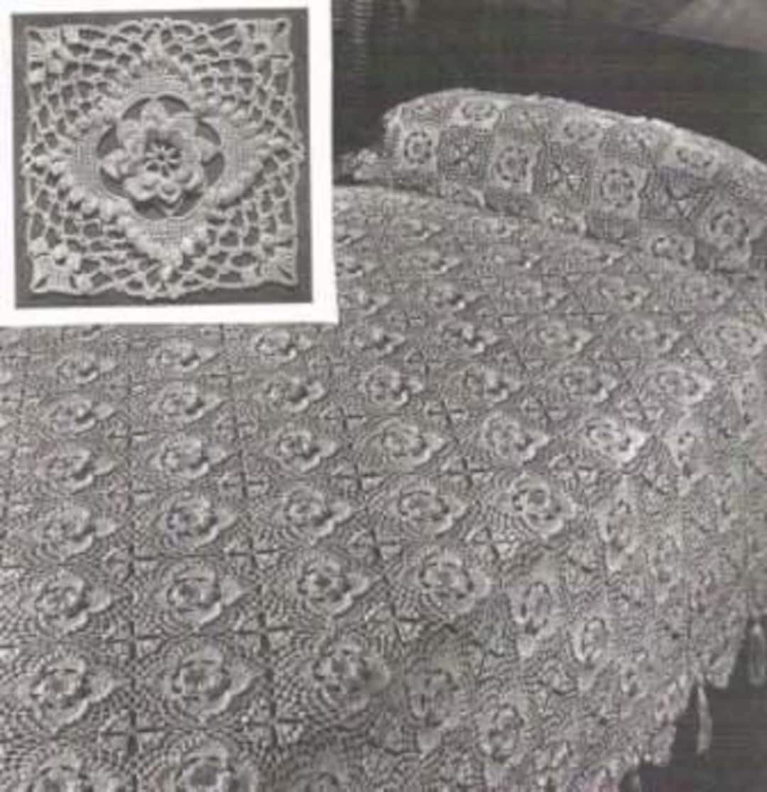 Irish Rose Bedspread Vintage Crochet Pattern 203 - Etsy