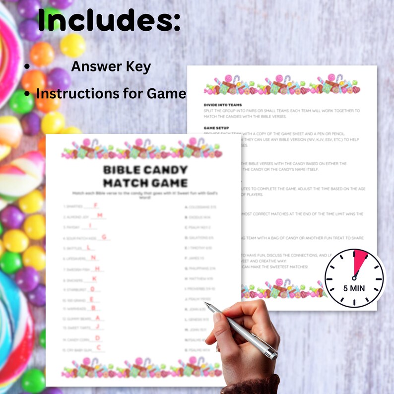 Bible Candy Match Game, Church Games, Women's Ministry Games, Retreat ...