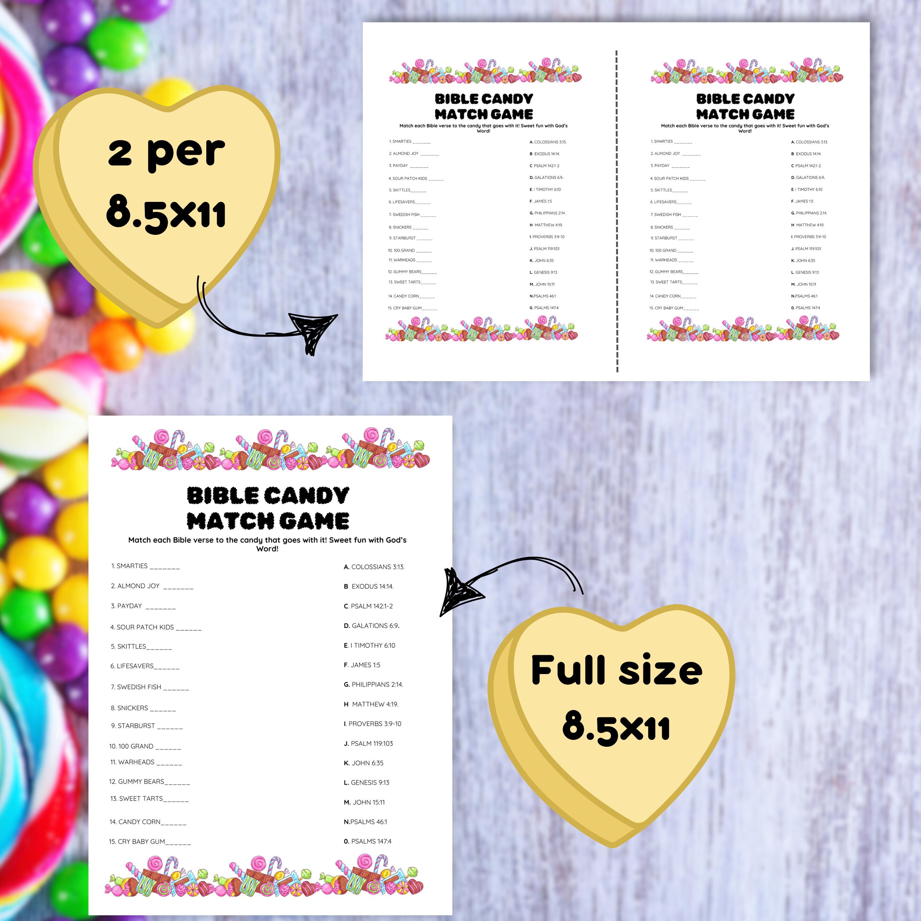 Bible Candy Match Game, Church Games, Women's Ministry Games, Retreat ...