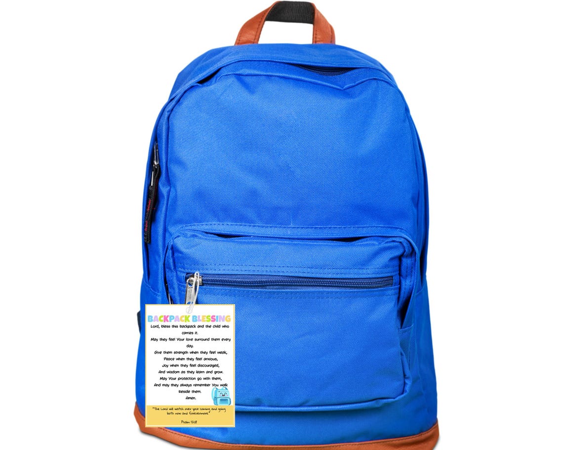 Backpack Blessing Tag, Back to School Prayer Printable, Lunchbox Notes ...