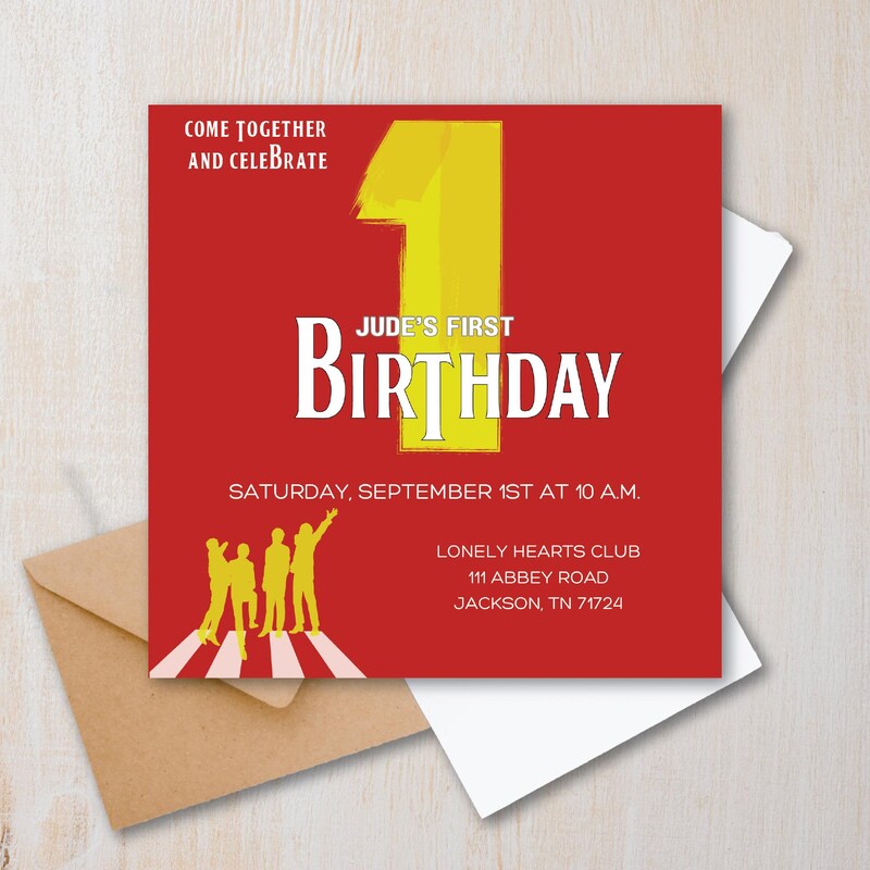 Beatles Birthday Invitation - Etsy