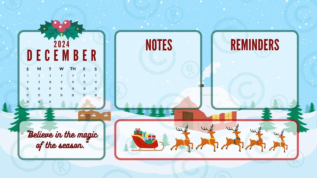 Christmas Calender December to Do List Reminders - Etsy