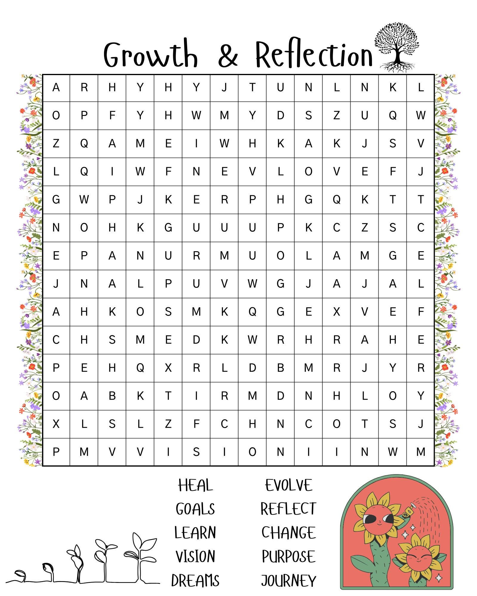 Mindfulness & Wellness Word Search Bundle - Self-care, Positive ...