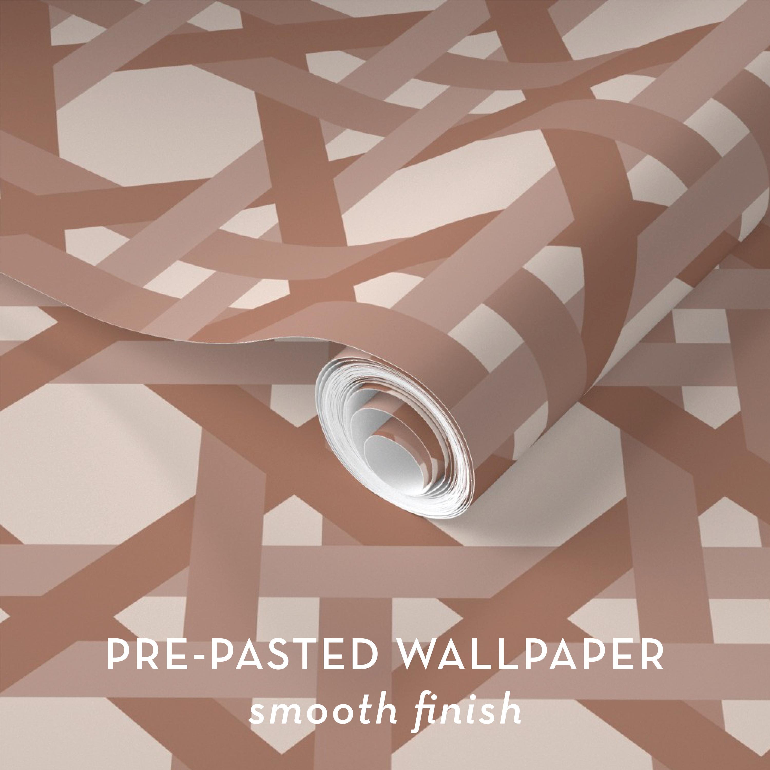 Cane Weave Pattern Geometric Wallpaper, Mocha Mousse (light), Pantone ...