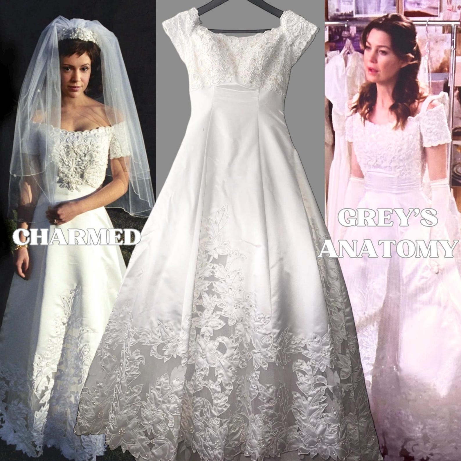 Rare Wedding Dress Greys Anatomy Charmed Show Size 6 Phoebe Halliwell Meredith Grey Vintage ...