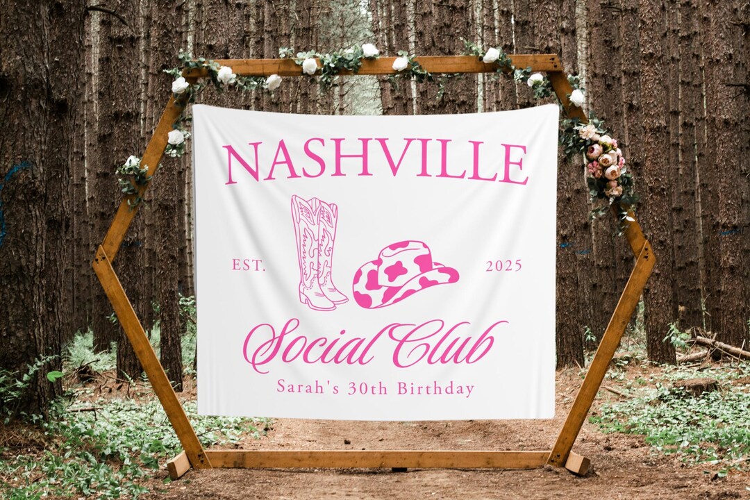 Custom Birthday Tapestry Nashville Social Club Banner Personalized ...