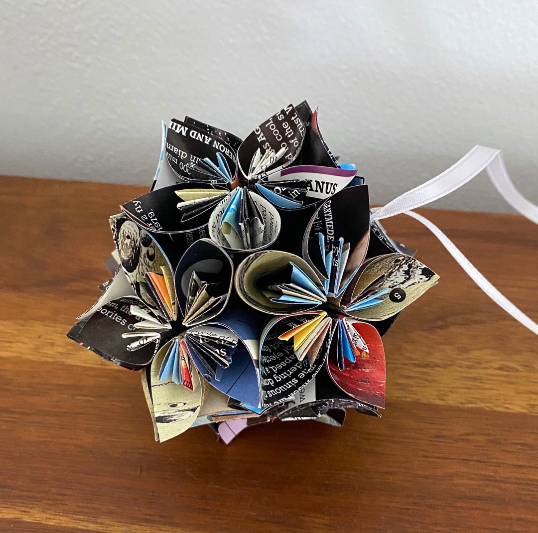 Astronomy Vintage Book Small Paper Flower Pomander Ornament - First ...