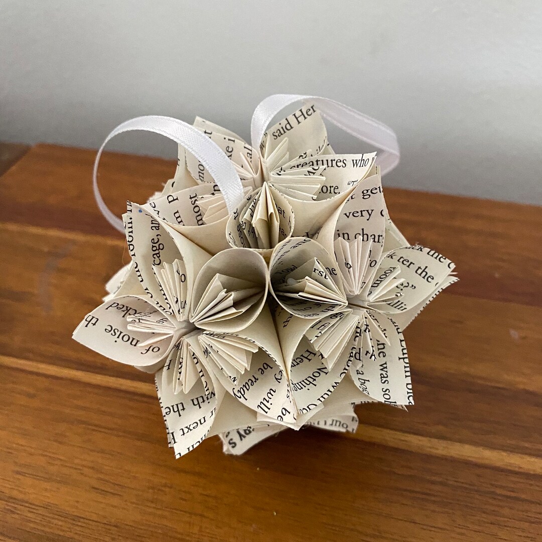 Harry Potter Recycled Book Paper Flower Pomander Ornament - First Paper ...