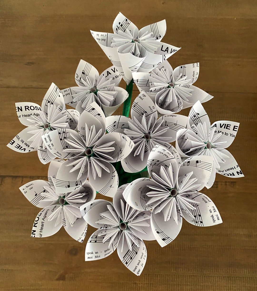 Custom Sheet Music Paper Flowers {10 Small Size} - Made to Order, You ...