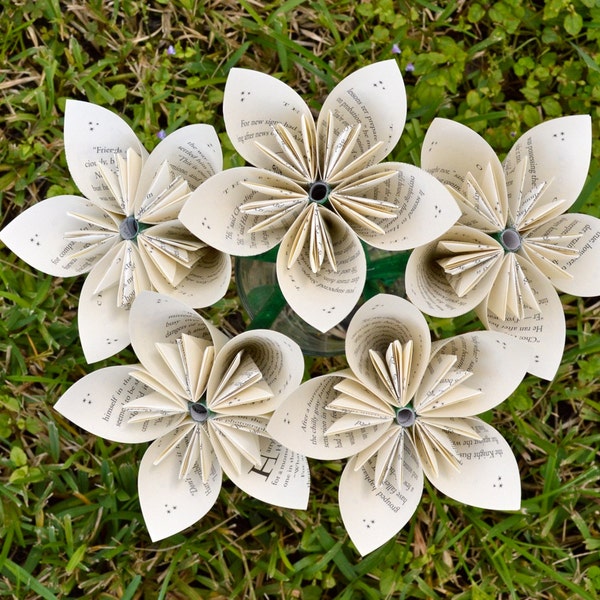 Book Paper Flowers - Etsy