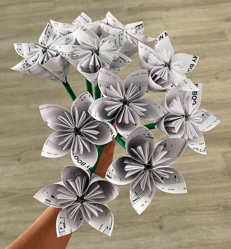 Custom Sheet Music Paper Flowers {10 Small Size} - Made to Order, You ...