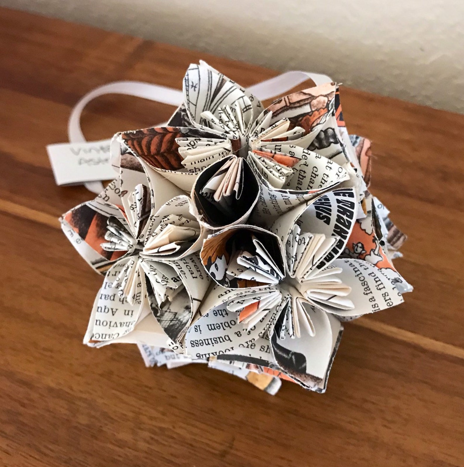 Art of Astrology Book Small Paper Flower Pomander Ornament | Etsy