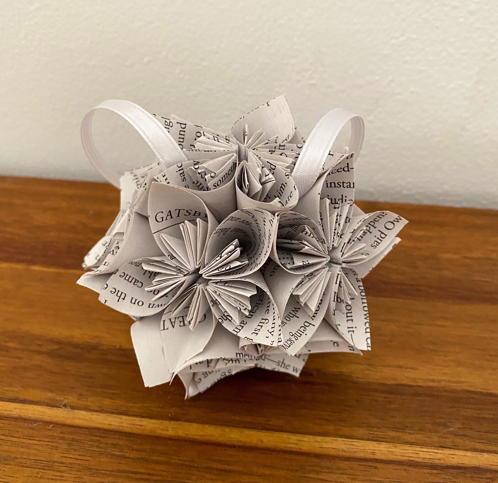 The Great Gatsby Book Small Paper Flower Pomander Ornament | Etsy