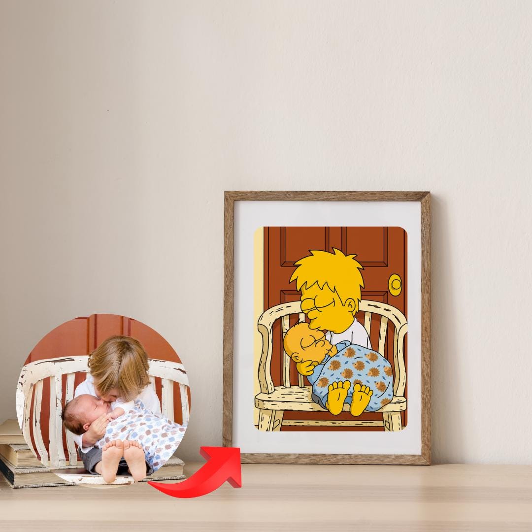 Personalized Simpson Style Drawing, Family Portrait, Simpson Style ...