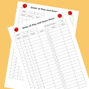 Paper Forms for Table Tennis Singles Tournament Round Robin Planner ...